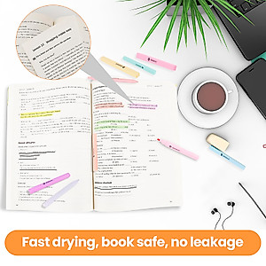 Bible Highlighters and Pens No Bleed, 12 Pcs Pastel Highlighter Set and Ballpens (Black Ink), No Bleed Highlighters for Bibles Study Journaling School Office Supplies, Aesthetic Highlighters