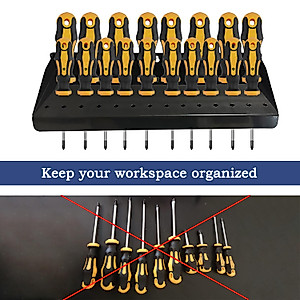 ANISUN Screwdriver Holder Wall Mount Screwdriver Organizer for Workshop, Shed, Garage, Home Screwdriver Rack Stores up to 32 Screwdrivers