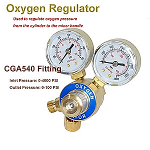 iMeshbean® OXYGEN & ACETYLENE Welding Regulators Solid Brass Gas Gauges for Victor Gas Torch Cutting Welder Kit (Oxygen and Acetylene Regulators)
