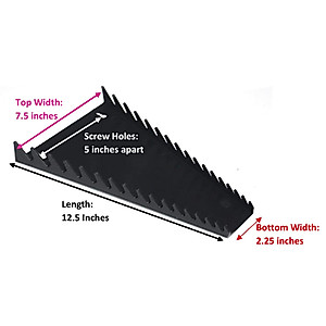 JSP Manufacturing Red & Black 16 Tool Standard Wrench Holder Wrench Organizer 2 Pack | Storage Rack Tray Tool Holder