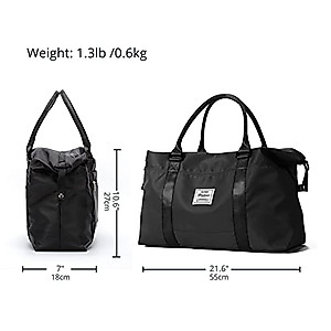 Travel Gym Bag for Women, LANBX Tote Bag Carry on Luggage Sport Duffle Weekender Overnight Bags with Wet Pocket
