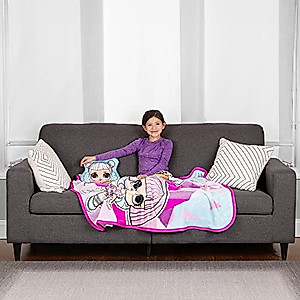Franco Kids Bedding Super Soft Plush Decorative Pillow and Throw Set, 40 in x 50 in, LOL Surprise