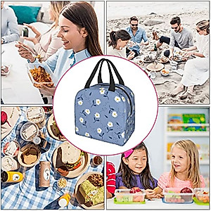 Senheol Cute Daisy Print Lunch Box, Kawaii Small Insulation Lunch Bag, Reusable Food Bag Lunch Containers Bags for Women Men