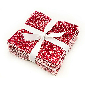 96 pc Red & White Basics pre Cut Charm Pack 5" Squares 100% Cotton Fabric