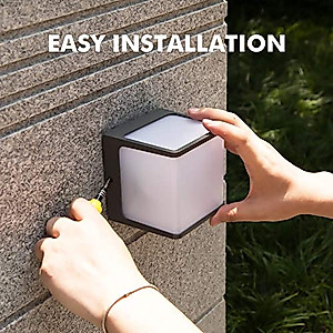 LUTEC 2 Packs TELIN LED Sconces Wall Lighting Indoor Outdoor Wall Light 14.5W Warm White 3000K 1000Lumen with Opal PC Diffuser for Porch, Garage, Garden, Entryway