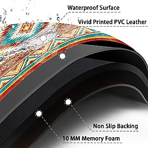 Tritard Kitchen Floor Mat Set of 2 Cushioned Anti Fatigue Western Aztec Kitchen Mats Memory Foam PVC Rubber Rugs Padded Non Slip Waterproof Kitchen Rugs Comfort Kitchen Mats for Standing, Kitchen