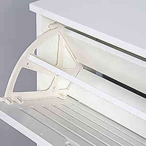 FRITHJILL Shoe Cabinet for Entryway, Shoe Storage Rack Organizer with 3 Flip Doors, White, 20.94x9.45x43.11 inch