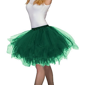 Dancina Green Tutu Adult Vintage Petticoat Tulle Skirt for Women Size 2-10 Black Green
