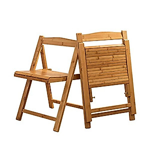 Folding Chair, Portable Bamboo Backrest Chair, Foldable Desk Chair Dining Chair, Conference Chair for Indoor/Outdoor,Multi-Scene Use (Color : Natural)