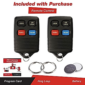 KeylessOption Keyless Entry Remote Control Car Key Fob Replacement for GQ43VT4T (Pack of 2)