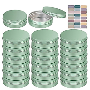 YQ 24 Pack 4 oz Tins Aluminum Metal Tins with Lids Empty Round Salve Tins Container Food Storage Container 4oz Tins with Lids for Salve,Cosmetic, Lip Balm,Candle,Candy(Green), 24004