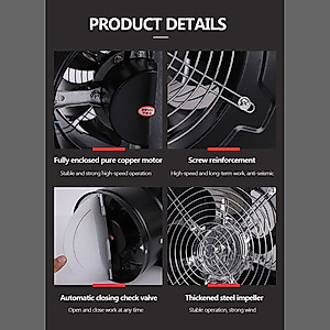 ACEDUROBLA 4 inch Exhaust Fan Metal Iron Ventilation Extractor, Silence with Anti-backflow Check Valve Window and Wall Mount Vent Fans for Home Office Kitchen Bathroom Grow Tent Garage