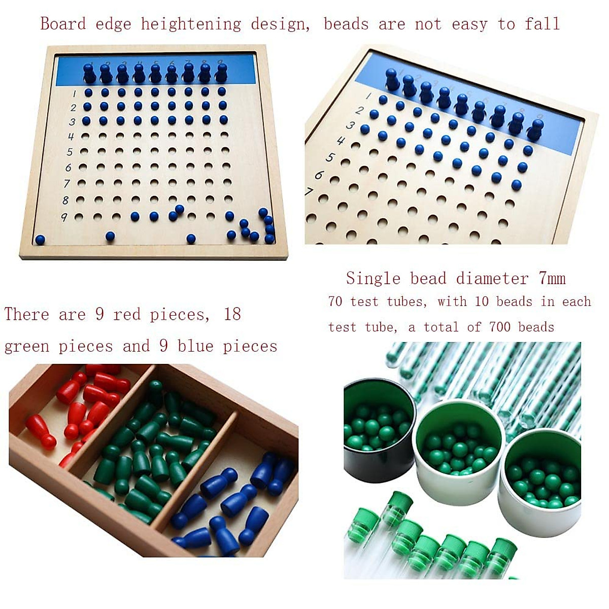 Kghios Montessori Long Division Board (Test Tube Division Group),Montessori Math Toys Materials for Toddlers,Mathematics Teaching Aids Materials Baby Preschool Learning Education Toys
