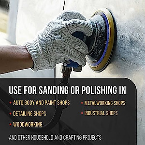 TCP Global 5" DA Sander & Polisher Backing Plate Pad, Hook & Loop, 6 Hole Pattern Dustless - Dual-Action Random Orbital Sanding Pad - Low Profile Edge, Medium Density - for Auto Woodworking Sandpaper