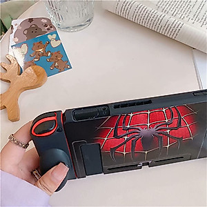 for Nintendo Switch Skin Cute Kawaii Cartoon Character Design Sticker TPU Soft Cases, Funny Fun Fashion Cool Switch Game Skins for Girls Boys Kids, Spiderman