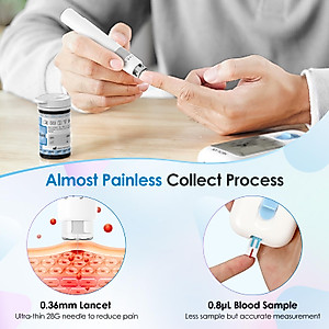 Medilax Blood Ketone and Sugar Strips, Only for Medilax Keto Test and Glucose Meter, 60 Count Diabetic Strips, 60 Count Blood Ketone Strips, 120 Blood Lancets