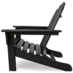 Trex Outdoor Furniture by Polywood TXA53CB Cape Cod Folding Adirondack Chair, Charcoal Black