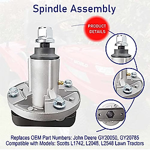 42'' Deck Rebuild Kit Compatible with John Deere Models L100 L108 L110 L111 L118 Compatible with GY20995 Includes 2 Spindles GY20050 GY20785, 1 Deck Belt GX20072