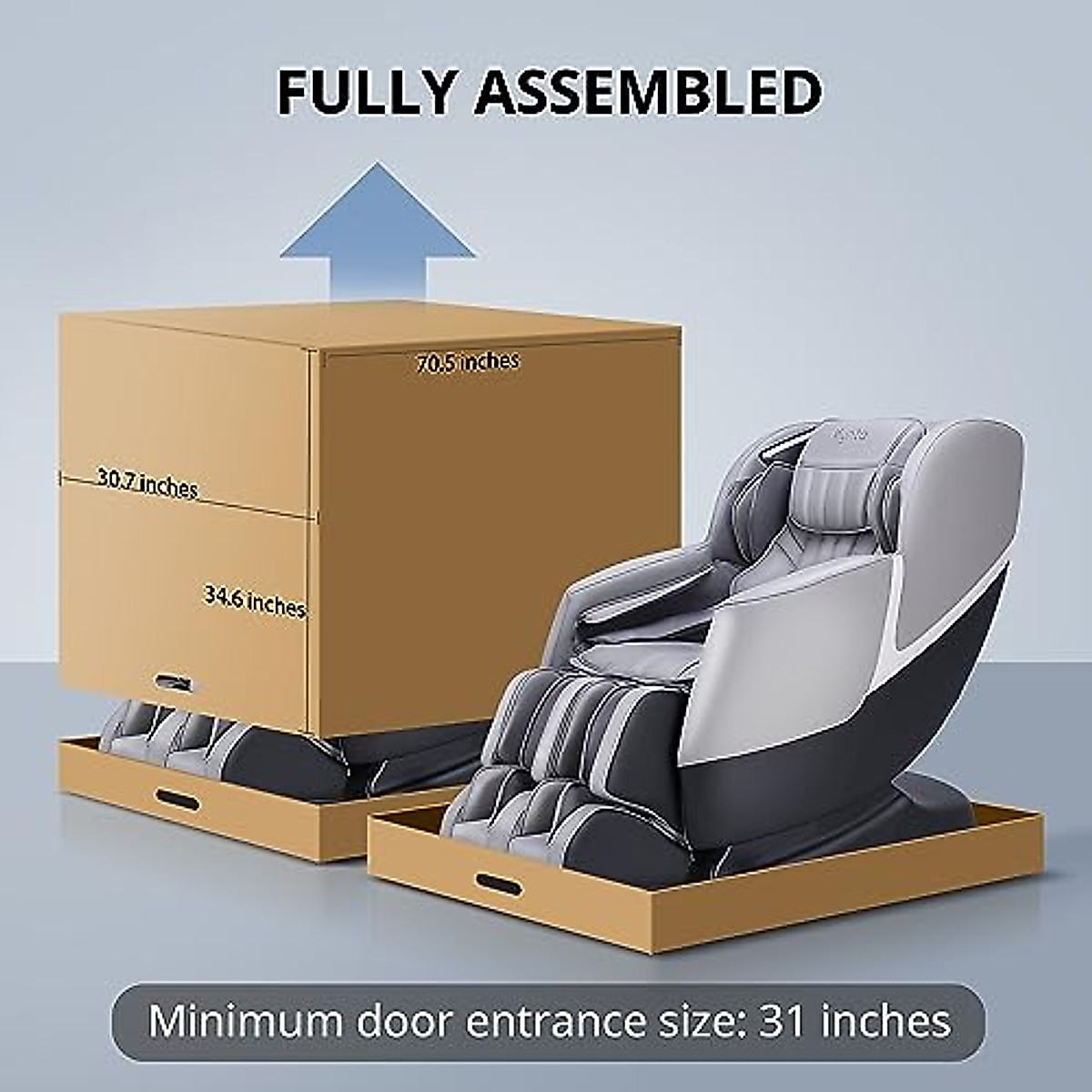 MYNTA 2024 Upgraded 3D Massage Chair, Full Body Massage Chair Recliner with Zero Gravity, Body Scan, Thai Stretch, Heat, Airbags, Bluetooth Speaker, Fully Assembled, MC2100 (Grey)