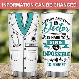 wowcugi Personalized Doctor Gifts For Men Doctor Tumbler 20oz 30oz Stainless Steel Insulated Coffee Travel Mug Cup Appreciation Gift For Birthday Graduation Men Women Doctors Day Gifts