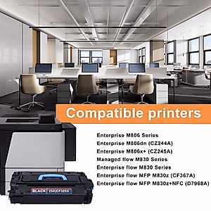 2-Pack (with Chip) Black Toner 25X | CF325X Toner Cartridge Compatible Replacement for HP 25X Toner Enterprise M806dn M806x+ M806 Series Enterprise Flow M830 Series Printer