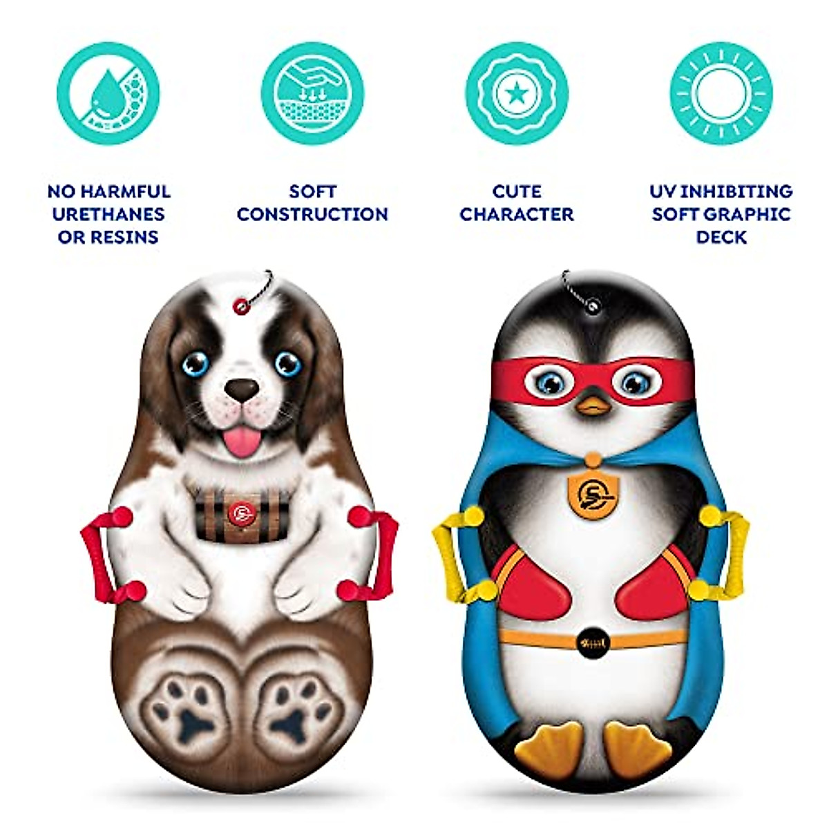 Sno-Storm 36in Foam Winter Kiddy Snow Sled 2-Pack, Multi Character, (AZ21-SBSL360-2PK)