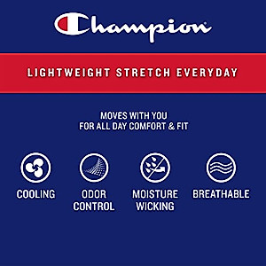 Champion Men's Underwear Boxer Briefs, Everyday Active, Lightweight Stretch, Multi-Pack, Black with Script Logo/Electric Cyan/Scarlet-3 Pack, Small