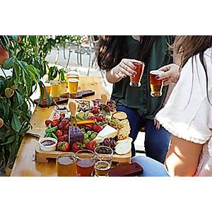 Charcuterie Board Set - Bamboo Cheese Board and Knife Set - Large Cheese Tray for Serving at Parties - For Cheese and Charcuterie Lovers