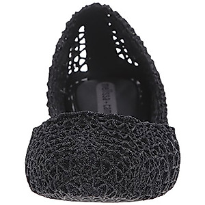 Melissa Women's Campana Papel Vii Ballet Flat, Black Glitter, 5 M US