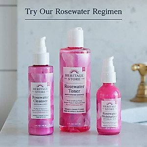 HERITAGE STORE Rosewater Spray | Hydrating Mist for Skin & Hair | No Dyes or Alcohol | Vegan | 8 oz | 60 Day Money Back Guarantee