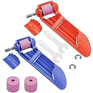 Drill Grinder Grinding Tool for Drill Polishing Wheel Drill Bit Sharp Sharpener Diamond Hand Drill Sharpening Tool Portable Drill Powered Tool 2pcs (2, Blue &Orange）