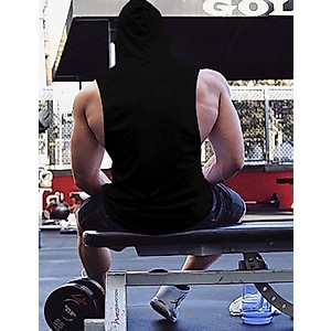 Babioboa Men's BEAST MODE Workout Muscle Hoodies Breathable Basketball Hooded Tank Tops Sleeveless Gym Shirts(B3 XX-Large)