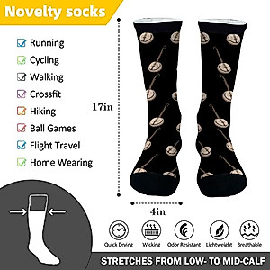 Unisex Banjo Musical Art Crew Socks Casual Funny Crazy Dress Socks