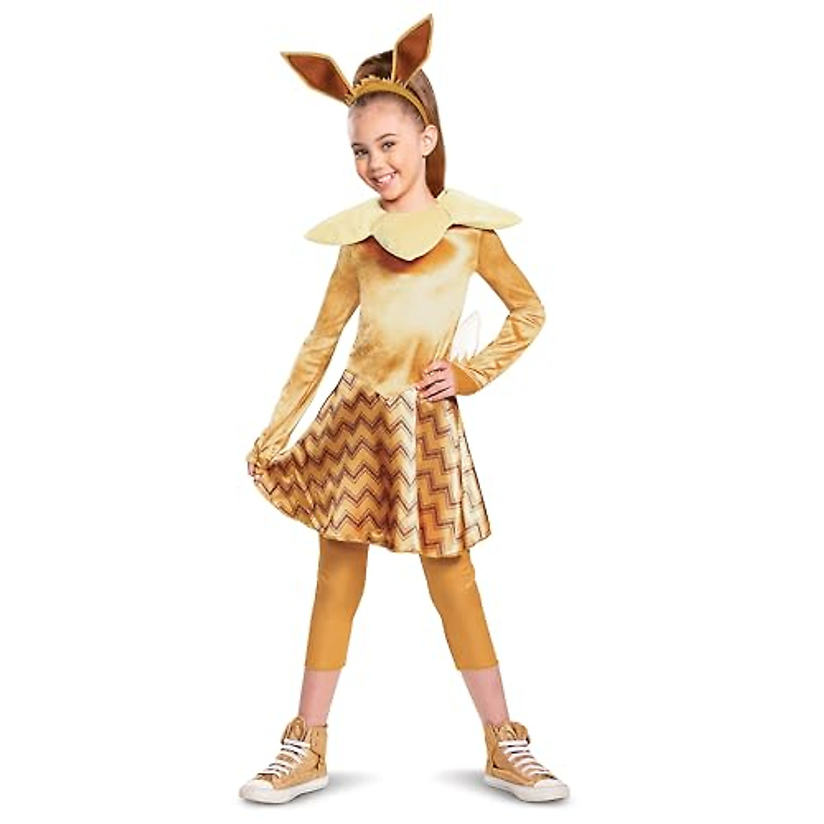 Disguise Pokemon Eevee Costume for Kids, Girls Deluxe Character Outfit, Child Size Small (4-6x), Brown