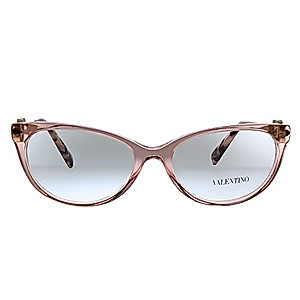 Valentino VA 3051 5155 Transparent Pink Plastic Cat-Eye Eyeglasses 52mm