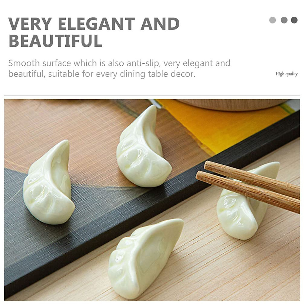 Ceramic Chopstick Holder Rest 12Pcs Ceramic Dumplings Chopsticks Rest Holders, Chopstick Rest Spoon Fork Stand Holder (Dumpling appearance) Porcelain Chopsticks Rest