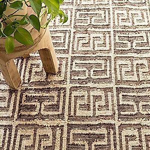 Dash and Albert Auricula Handwoven Jute Rug, 10 X 14 Feet, Black/Neutral Geometric Pattern