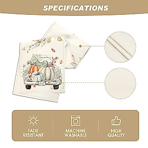 Artoid Mode Pumpkins Truck Leaves Fall Table Runner, Seasonal Autumn Kitchen Dining Table Decoration for Home Party Decor 13x72 Inch