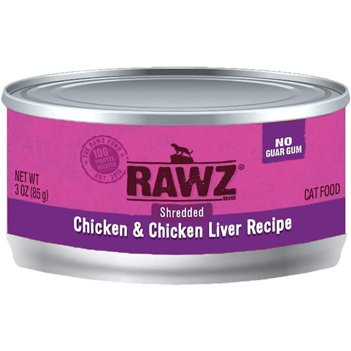 Rawz Natural Premium Canned Cat Wet Food Shredded -12 Pack Chicken Variety Bundle - 4 Flavors - (Chicken & Duck, Chicken & Liver, Chicken & Pumpkin, Chicken) with Hotspot Pets Food Bowl - (3oz Cans)