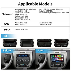 2023 New Android 12 Replacement Radio for Chevy Silverado GMC Acadia Buick Enclave Car Stereo,Bruynic 8" IPS Touchscreen Head Unit With Car Play, Android Auto & Mirroring Come with a AHD Backup Camera