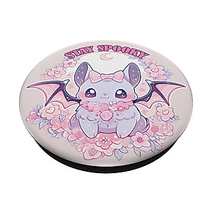 Stay Pooky Cute Kawaii Bat Halloween Vampire Bat Pastel Goth PopSockets Swappable PopGrip