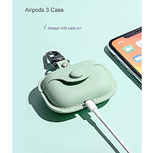 Miitoomo AirPods 3 Case Leather Case for Apple AirPods 3rd Generation Fashion Rose Pink Case Snap Closure Charging Case (Light Pink)