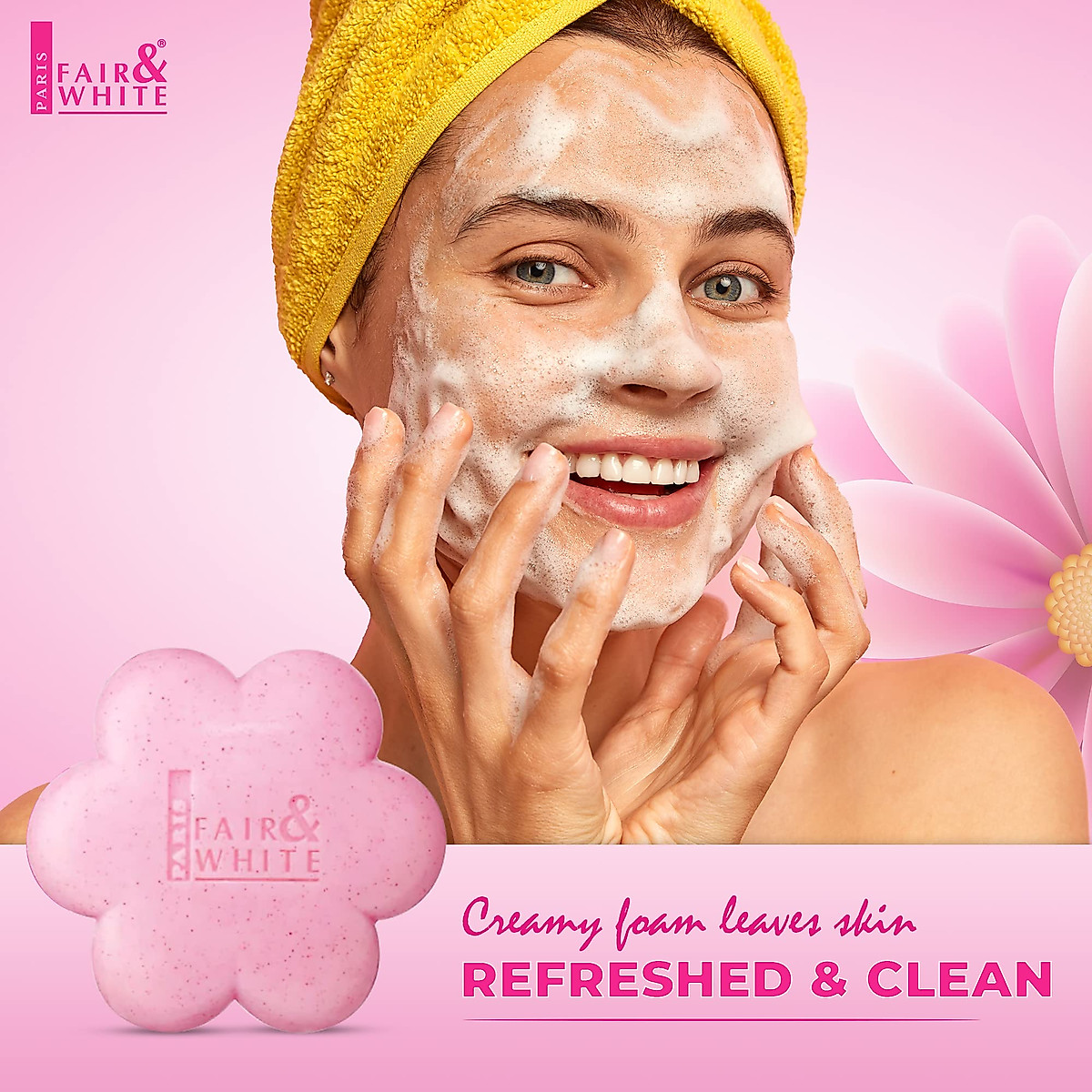 Fair & White So White Skin Brightening Soap - 200g / 7 oz - Exfoliating Soap, Helps to Reduce Blemishes on: Body, Knees, Underarms, Armpit