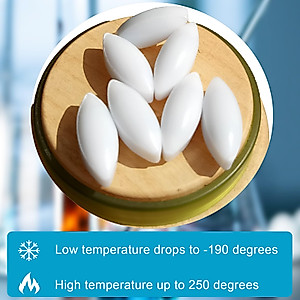 PTFE Magnetic Stirrer Mixer Stir Bars White Color,Olive Shape, (Diameter 8mm,Length 20mm),Pack of 10pcs