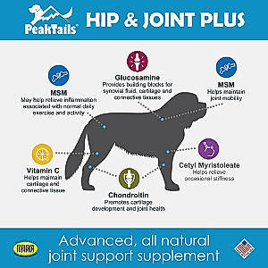 KALA HEALTH PeakTails Arthrix Plus, 150 Count Tablets, Provides Hip & Joint Support for Dogs, Formulated with Clinically Studied Ingredients, MSM, Glucosamine, Chondroitin