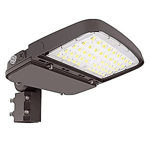 JMKMGL LED Parking Lot Light, Shoebox Pole Lights 19500LM, Super Bright Waterproof Dusk to Dawn Outdoor Commercial Area Road Lighting Slip Fitter 75W/100W/150W Power Adjustable