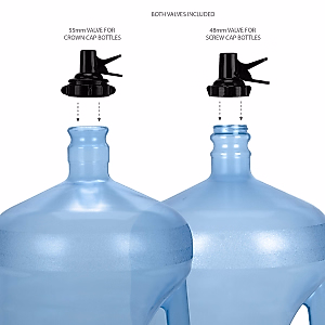 Brio 5 Gallon Water Bottle Jug Drink Dispenser Storage Cooler Foldable Cradle Stand BPA FREE Valves Stainless Steel Rack Holder No Leak Non Slip Countertop with 2 Dispenser Valves, Fits BOTH 48mm and