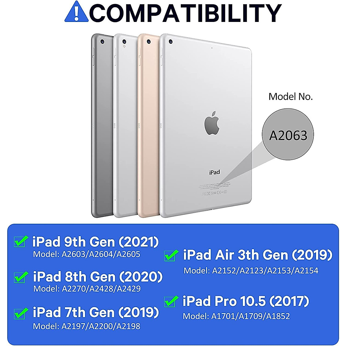 CHESONA for iPad 9th Generation Case with Keyboard, 360° Rotatable, 7 Color Backlit, Slim Cover, Apple Pencil Holder, Keyboard for iPad (8th/7th Gen 10.2 Inch), Air 3rd Gen, Pro 10.5 inch