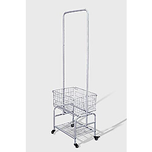 easy moved garment rack with basket for organize, laundry basket, white metal rack,