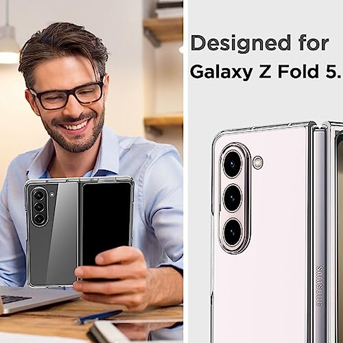 AICase for Samsung Galaxy Z Fold 5 Case Clear, [Anti-Yellow] Slim Fit Transparent Hard PC Protective Phone Case for Samsung Fold 5 5G